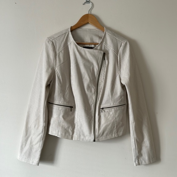 Nancy O’Dell | Jackets & Coats | Nancy Odell Faux Leather Laser Cut ...